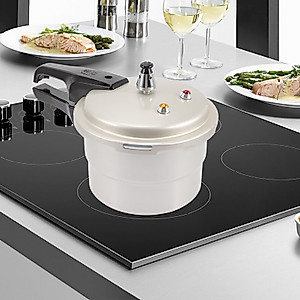 Cabilock 10 Quart Aluminum Pressure Cooker-Release Valve Aluminum Canning Pot Cooker Pot Stove Top Stove Safety