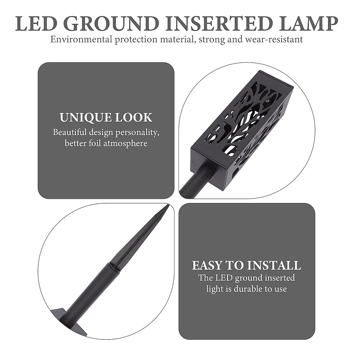 Happyyami 2 Pcs Hollow Out Lamp Out Door Decor Outdoor Decor Lampara Solar Para Exterior Solar Ground Plug Light Solar Powered Lawn Lights Solar Powered Led Landscape Light Yard Lawn Light