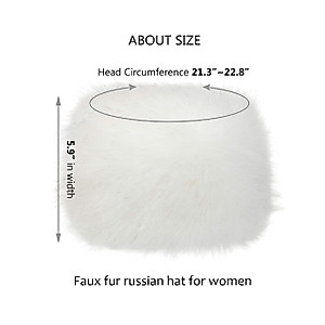 Soul Young Women's Winter Faux Fur Cossak Russian Style Hat(One Size,White)
