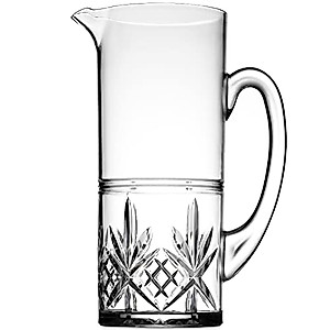 Godinger Pitcher, Acrylic Water Pitcher with Handle, Water Jug, Shatterproof and BPA Free - Dublin Collection, 1.7L
