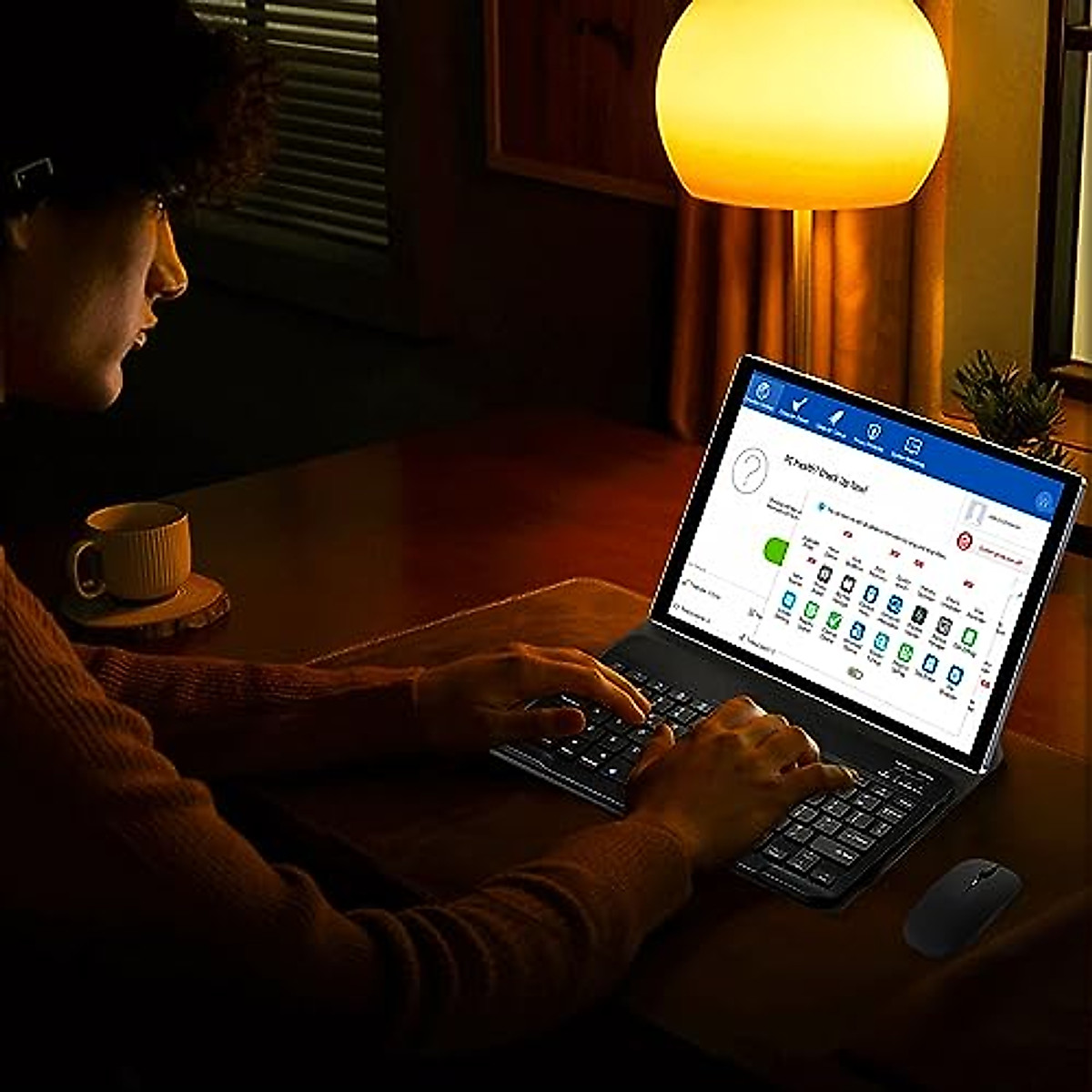 Haofy 10.1 Inch Tablet, MT6735 Deca Core 2 in 1 Tablet PC 6GB RAM 128GB ROM 256GB Expandable Dual Speakers for Android 12 for Work (US Plug)