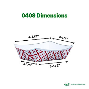Southern Champion Tray 0409 #50 Southland Paperboard Food Tray, 1/2 lb Capacity, Red Check (Case of 1000)