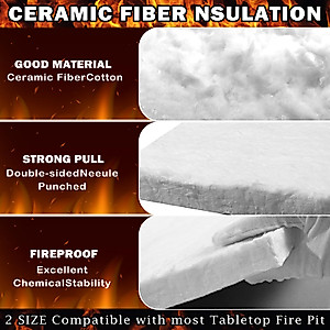 50 Pcs Tabletop Fire Pit Ceramic Wool Wick Bioethanol Fuel Table Top Bowl to Extend Burning Time Firepit Sponge Ceramic Fiber Insulation Cotton Core for Rubbing Alcohol(3.2 x 2.2 x 0.4",Rectangle)