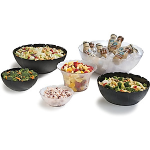 Carlisle FoodService Products Petal Mist Plastic Bowl, 9 Inch Diameter for Catering, Buffets, Restaurants, Polycarbonate (Pc), 2.4 Quarts, Clear, (Pack of 12)