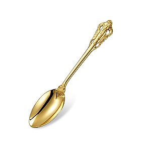 KEAWELL Luxury 6.3" Teaspoons, 18/10 Stainless Steel, Gorgeous Small Spoons, Stirring, Mixing, Sugar, Cake, Dessert Spoons, Mini Antipasto spoons (Gold)