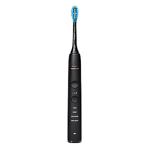 PHILIPS Sonicare DiamondClean 9000 Connected Rechargeable Electric Power Toothbrush, 2-Pack, Black + White - Bluetooth, 3 Intensities, 2 Weeks Operating time - BROAG Random Color Electric Toothbrush