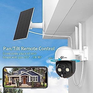 XVIM 4MP Solar Security Camera Wireless Outdoor, 2.5K HD Video, Home Security Surveillance Camera with Full Color Night Vision, 360°Pan/Tilt, 2.4GHz WiFi, PIR Detection, Remote Access & Live Alarm