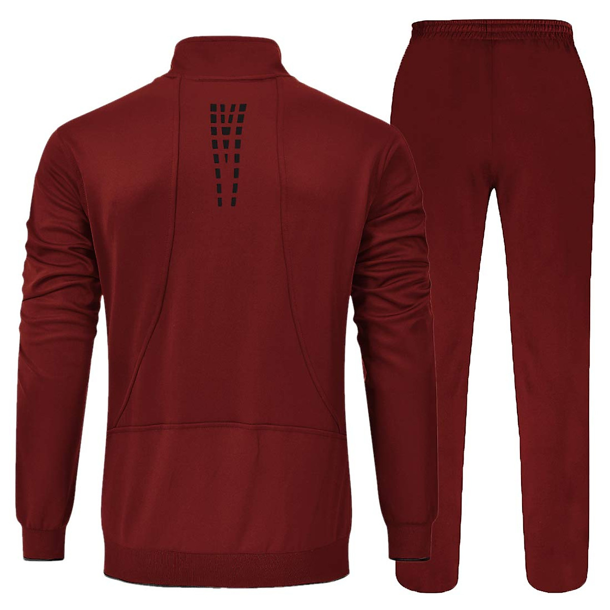YSENTO Men's Tracksuits Sweat Track Suits Set 2 Piece Jogging Suits Warm Up Sweatsuits Outfits Red L