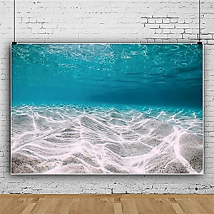 Under The Sea Backdrop 7 x 5 ft Blue Ocean Theme Sunlight Beach Underwater World Scenery Photography Bakcground Vinyl Party Backdrop for Picture Birrthday Party Photo Studio Decor