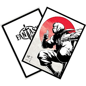 Fantasy North - Kenichi - Shadow Clan Ninja - 100 Smooth Matte TCG Trading Card Sleeves - Black Border - Fits Magic MTG Commander Pokemon and Other Card Games - Playing Card Sleeves