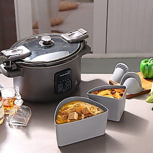 Syaws Crock Pots Liners 3Pack,Slow Cooker Divider Liner, Reusable & Leakproof Silicone Slow Cook Liner,BPA Free & Dishwasher Safe Slow Cooker Insert for 6 QT Crock-pots