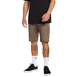 Volcom Men Stretch Modern Fit 21" Chino Short, Mushroom, 33