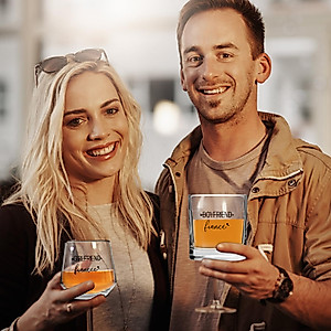 Engagement Gifts for Couples-Boyfriend & Girlfriend Wine and Whiskey Glass Set, Future Mr.&Mrs.' Socks, Candle,Greeting Card-Wedding Gifts for bride and groom, Cool Engagement Gifts for Women&Couple