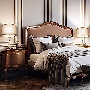 Lamp shades Set of 2, Fabric Lamp Shades for Table Lamps and Floor Light, Medium Lamps Shades 13.5" Top x 13.5" Bottom x 8.8" High, Lampshades Natural Linen Hand Crafted