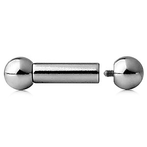 Ruifan 316L Surgical Steel Internally Threaded Straight Barbell 8G 1/2 Inch