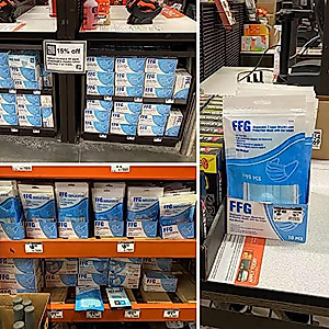 100 PCS (2-Box) 3-PLY Blue Disposable Safety Earloop Face Masks for Adults,High Ventilation 3-Layer(1xMelt-Blown,2xNon-Woven,Single General Use at Home/Office/School