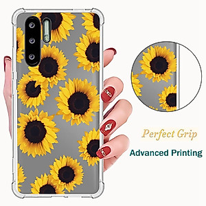 Zoeirc Case for Huawei P30 Pro VOG-L29 VOG-L04 Clear Case for Girls Women, Soft TPU Shockproof Protective Transparent Case Cover for Huawei P30 Pro (Sunflower)