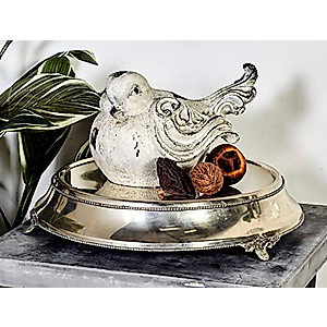 Deco 79 Traditional Stainless Steel Round Cake Stand, 18" x 18" x 4", Silver