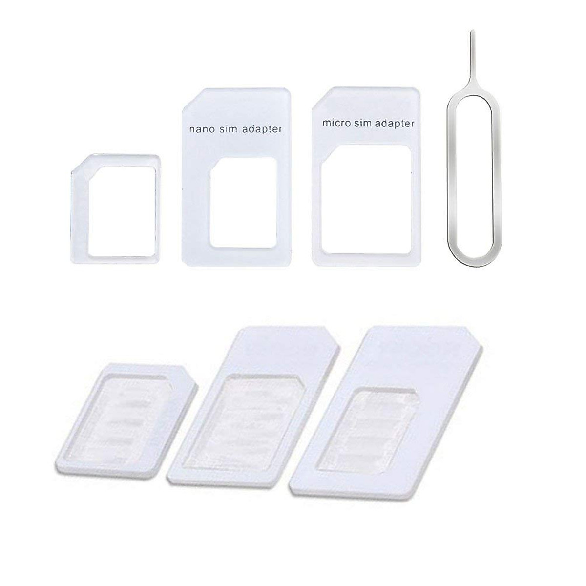 Nano SIM Card Adapter 4 in 1 Converter Kit to Micro/Standard for All Mobile Devices 2pcs