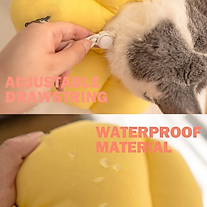 Cat Recovery Collar Soft Cute Waterproof Elizabethan Collar for Cats Cone Collar Protective Recovery kitten Collar for After Surgery to Prevent from Biting Scratching(ELC07-yellow-s)