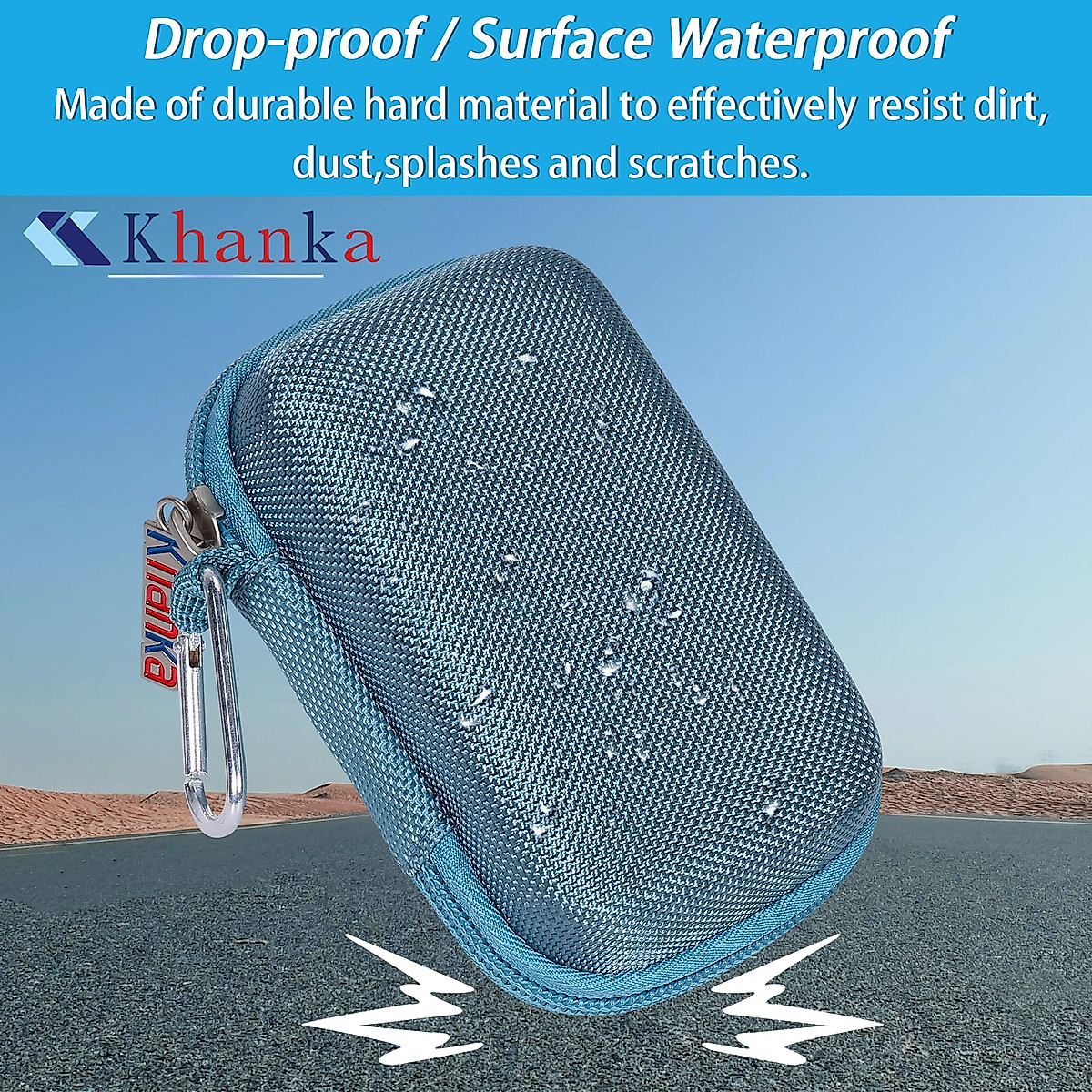 khanka Hard Travel Case for Anker 3-in-1 Fast Charging Charger with Built-in USB-C Cable/Anker 533 Power Bank/Anker Nano Power Bank,10000mAh Portable Charger (PD 30W max. Leistung),Case Only（Blue）