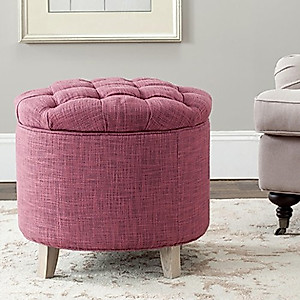 Safavieh Amelia Tufted Storage Ottoman, Tangerine