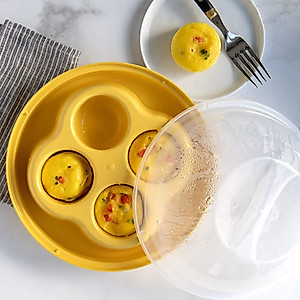 Nordic Ware Egg Bites Pan Microwave Cookware, 4 Cavities, 1/4 Cup Cavities