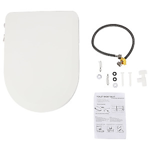Non-Electric Bidet Toilet Seat, Fits Elongated Toilets, White, Dual Nozzle System - Bidet with Easy Installation
