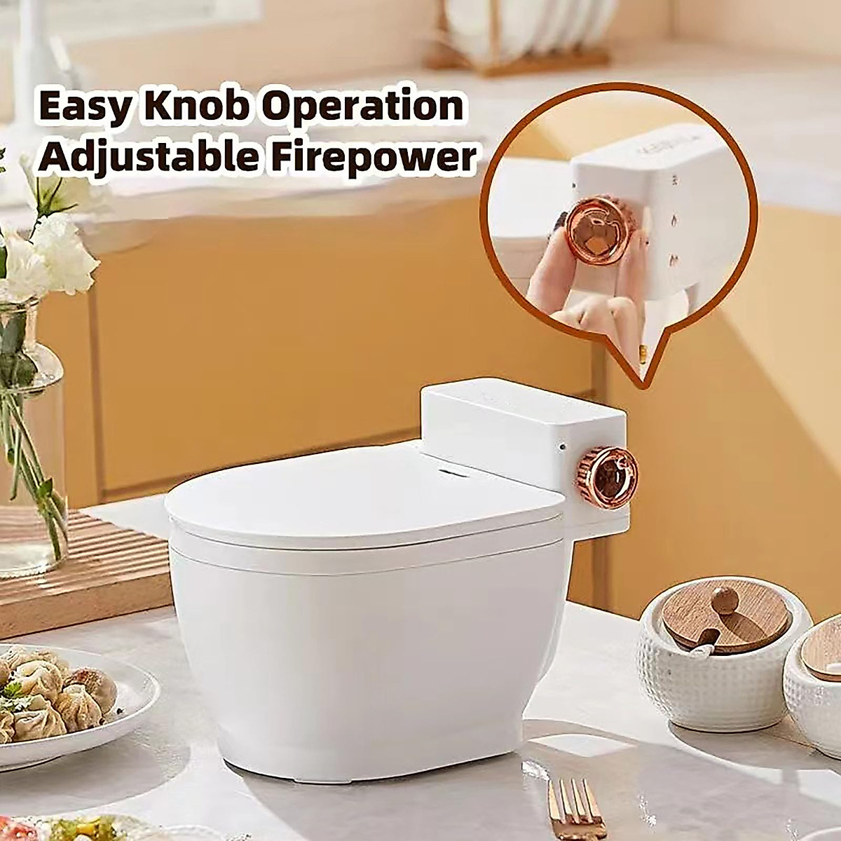 Generic Funny Rice Cooker 6 Cup Non-Stick Multi Cooker Toilet-Shaped Electric Cooking Pot For Stir Fry, Steak, Noodles, Soup Portable Hot Pot For Dorm, Office, Travel(White), bbh78