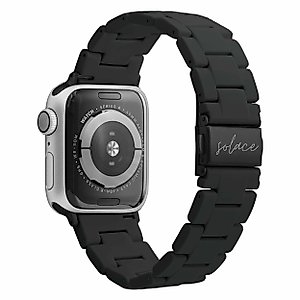 Solace Bands Lightweight Perma Watch Band - Compatible with Apple Watch Bands for Women and Men, iWatch Bands for 38mm 40mm 41mm 42mm 44mm 45mm 49mm Ultra, SE and Series 8 7 6 5 4 3 2 1 (Matte Solid)