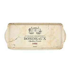 Pimpernel Vin de France Collection Sandwich Tray | Serving Platter | Crudité and Appetizer Tray for Indoor and Outdoor use | Made of Melamine | Measures 15.1" x 6.5" | Dishwasher Safe