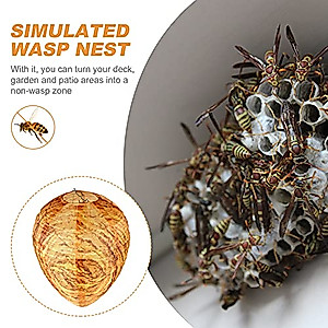 Hanging Fake Wasp Nest Wasp Nest Decoy Natural Wasp Friendly Hornets Nest Lantern for Garden Yard Outdoor