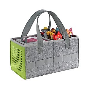 Carrying Case for Toniebox Starter Set & Storage Bag for Tonies Figurine, Waterproof Folding Bag with Handle Felt Cloth Musical Toy for Kids Toniebox & Accessories Green