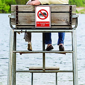 BannerBuzz No Motorised Craft Sign with Symbol Metal Aluminum Prohibited Sign Rust Free, UV Print Coated and Weatherproof Sign, Indoor Outdoor Use (24" W X 36" H, Sign without Holes)