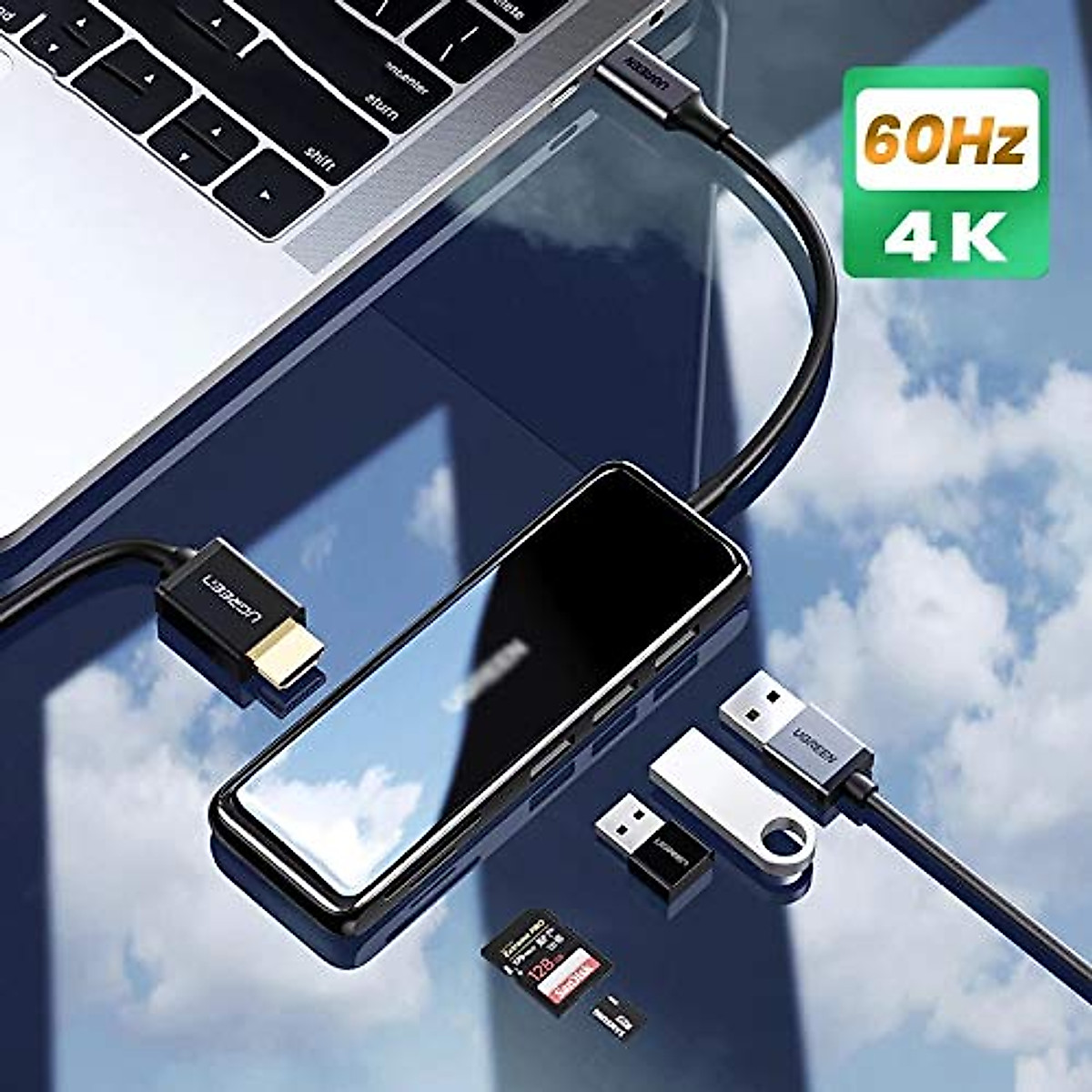 WJCCY USB C HUB 4K@60Hz/30Hz Type-C to HDMI Multi USB 3.0 Adapter USB-C 3.1 Splitter Port Type- C HUB