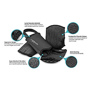 Yoga Paws Elite - Padded Yoga Gloves and Yoga Socks - Portable Travel Yoga Mats for Yoga, Pilates, and Fitness - Yoga Accessories For Women and Men, Classic Black, (Size #2) Women's Small / Regular