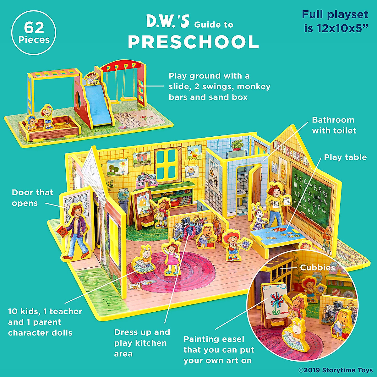 STORYTIME TOYS D.W.'s First Day of Preschool 3D Puzzle - Book and Toy Set - 3 in 1 - Book, Build, and Play