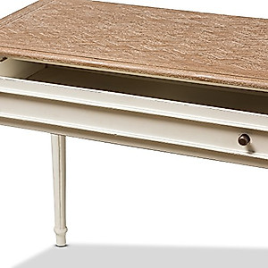 Baxton Studio 424-7191-AMZ Desk, White/Natural