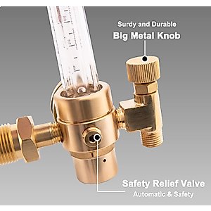 Argon/CO2 Flow Meter Gas Regulator Compatible with Mig Tig Welder Regulator with 6.6FT Gas Hose 10 to 60 CFH Output Flow 0 to 4000 PSI - CGA-580 Inlet argon flow gauge welding regulator