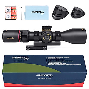 SNIPER VT4-16X44FFP First Focal Plane Hunting Rifle Scope Red, Green Illuminated Mil Dot Reticle/Fully Multi-Coated Lens/Wind and Elevation Adjust