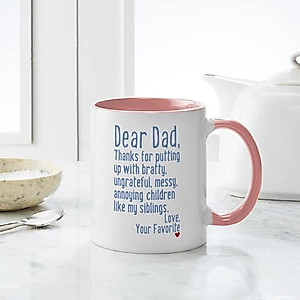 CafePress Dear Dad, Thanks For (Siblings Version) Mug Mugs Ceramic Coffee Mug, Tea Cup 11 oz