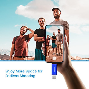 Vansuny 128GB USB Type-C Flash Drive 2-in-1 Dual Flash Drive USB A + USB C OTG Flash Drive for Android Smartphone Tablet Computer Laptop (Blue)