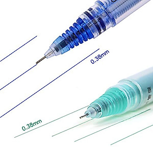 Mifuner 0.38mm 6 Colors Extra Fine Point Pens Liquid Ink Pen Rolling Roller ball Quick-drying Ink for Home Office