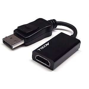 Accell DP to HDMI Adapter - DisplayPort 1.2 to HDMI 2.0 Active Adapter - 4K UHD @60Hz, 3D Resolutions up to 1920x1080@120Hz, Black (B086B-011B)