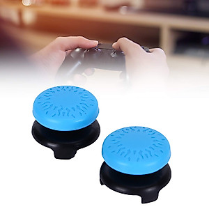 ASHATA 2Pcs Thumbstick Extender for PS5 3D Texture Thumb Grip Stick Joystick Thumbstick for 5 Controller (Blue)