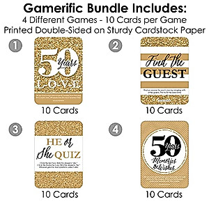 Big Dot of Happiness We Still Do - 50th Wedding Anniversary - 4 Anniversary Party Games - 10 Cards Each - Gamerific Bundle