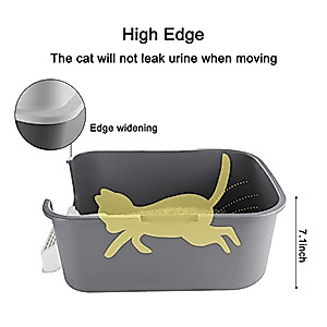 Sfozstra Cat Litter Box with Lid, Fully Enclosed Splash-Proof Litter Box,Top Entry Cat Litter Box, Easy to Assemble and Installation (Grey, Small)