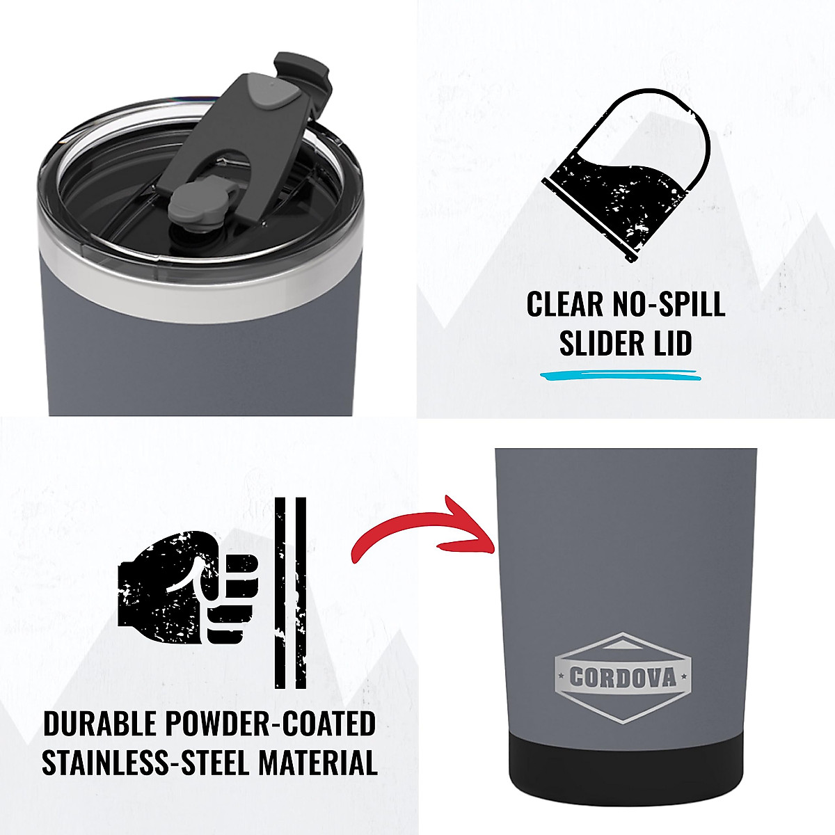 Cordova Outdoors Trailhead Class Tumbler, Scree, 20 oz