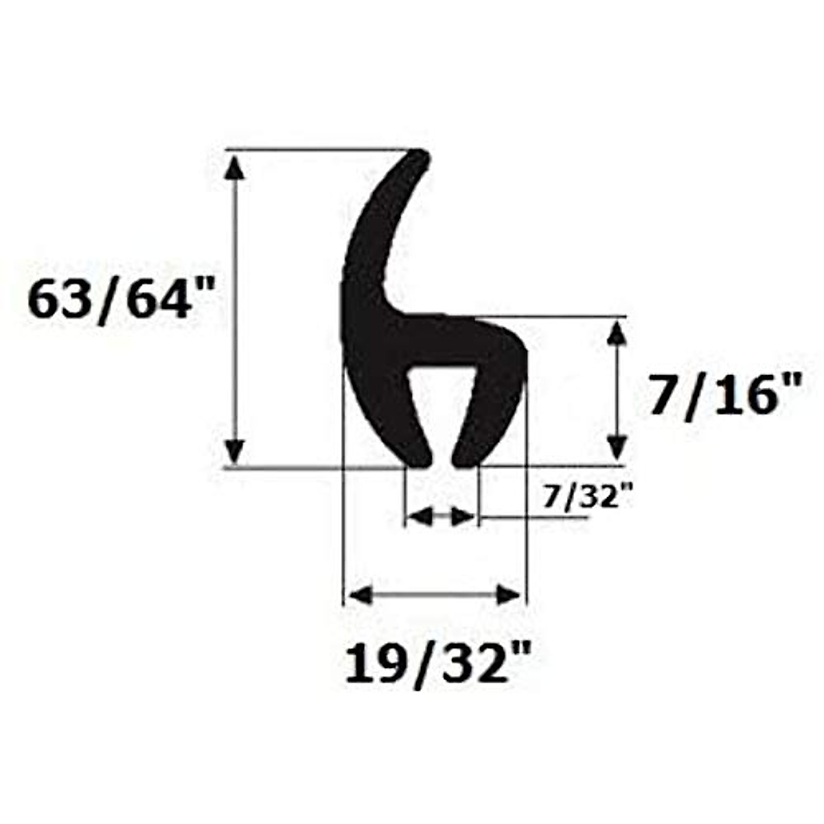 Marcy Adhesives Universal Rubber Moldings 16mm (5/8") x 6' with Clean-Stick Butyl - Top
