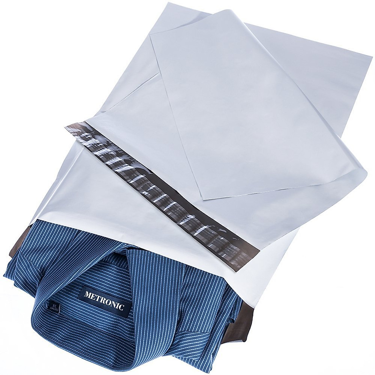 Metronic Poly Mailers 12x15.5 100 Pcs | Medium Shipping Bags for Clothing | Mailing Bags for Small Business, Shipping Envelopes, Packing Bags in White